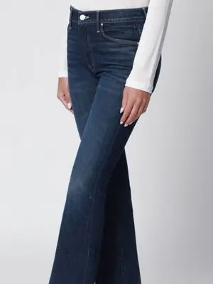 MOTHER Slim Fit Flared Jeans In Mid-rise Cotton With Five Pockets