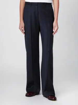 BLAZÉ MILANO Low-waisted Virgin Wool Wide-leg Palazzo Trousers