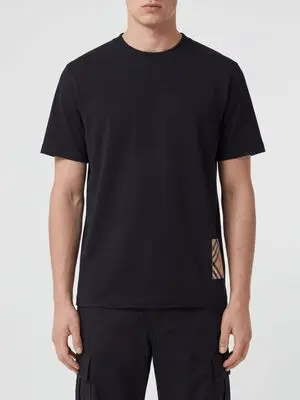 Burberry Cotton T-shirt With Contrast Embroidered Ekd Logo - Black