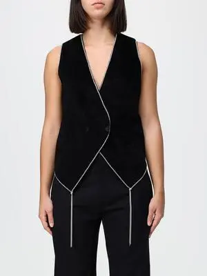 Giorgio Armani Double-breasted Tailored Waistcoat In Velvet With Crystal Appliqués