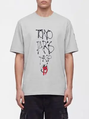 Y3 Cotton T-shirt With Contrast Logo And Slogan Print - Grey