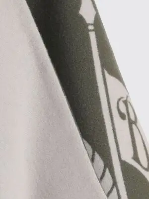 Burberry Asymmetric Wool And Cashmere Cape With Fringes And Logo