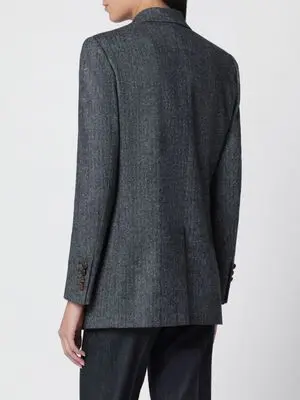 BLAZÉ MILANO Double-breasted Peak Lapel Wool-blend Blazer
