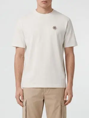 Burberry Crewneck Cotton T-shirt With Equestrian Knight Logo - White