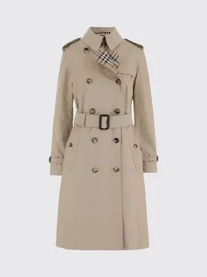Burberry Long Double-breasted Cotton Trench Coat With Check Lining