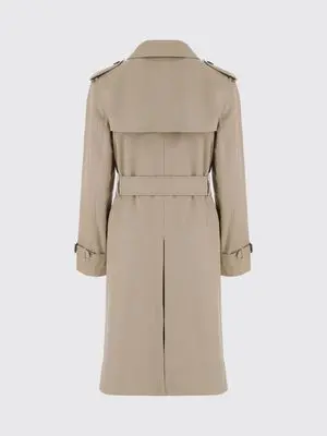 Burberry Long Double-breasted Cotton Trench Coat With Check Lining
