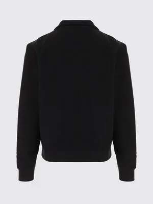 Burberry Zip-neck Cotton Turtleneck Jumper With Contrasting Logo