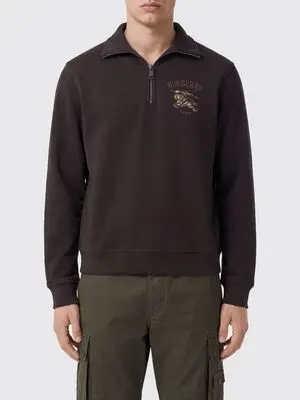Burberry Half-zip Cotton Sweatshirt With Equestrian Knight Logo