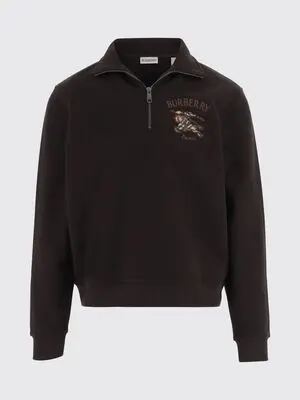 Burberry Half-zip Cotton Sweatshirt With Equestrian Knight Logo
