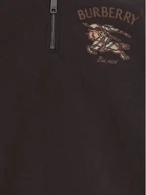 Burberry Half-zip Cotton Sweatshirt With Equestrian Knight Logo