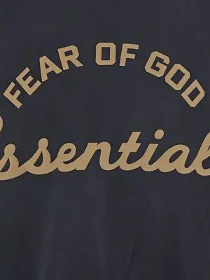 Fear Of God Crewneck Cotton Jumper With Logo And Dropped Shoulders - Black
