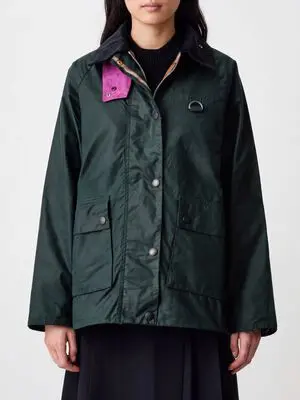Barbour Spey Waxed Jacket In Cotton With Ribbed Velvet Collar