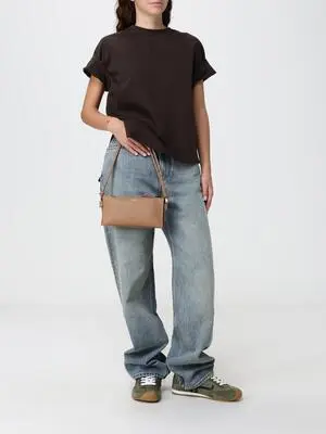 Loewe High-waisted Wide-leg Jeans In Cotton Denim With Monogram