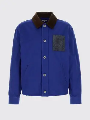 Loewe Workwear Cotton Jacket With Velvet Contrast Collar - Blue