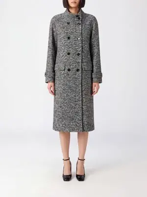 Dolce & Gabbana Long Double-breasted Wool Coat With High Collar And Martingale - Grey