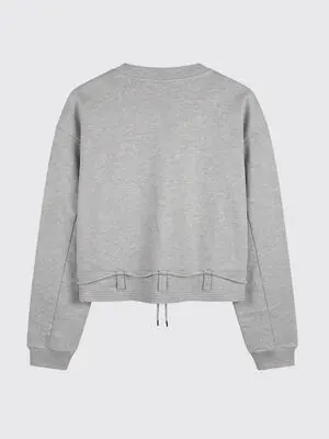Dries Van Noten Cotton Crew-neck Jumper With Dropped Shoulders And Tie-waist Belt - Grey
