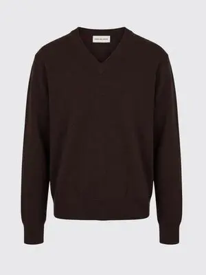 Dries Van Noten V-neck 100% Cashmere Jumper With Ribbed Trims