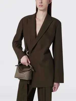 Loewe Puzzle Mini Handbag In Grained Calfskin With Shoulder Strap - Grey
