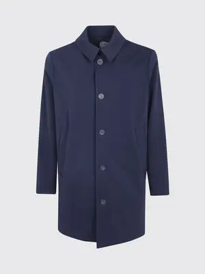 RRD Single-breasted Knee-length Trench Coat In Technical Fabric - Blue