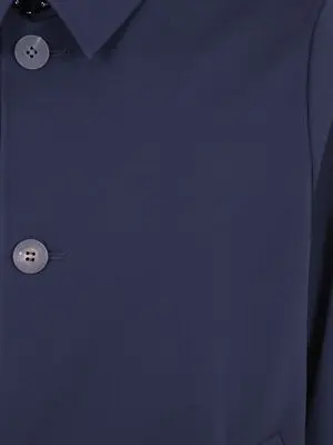 RRD Single-breasted Knee-length Trench Coat In Technical Fabric - Blue