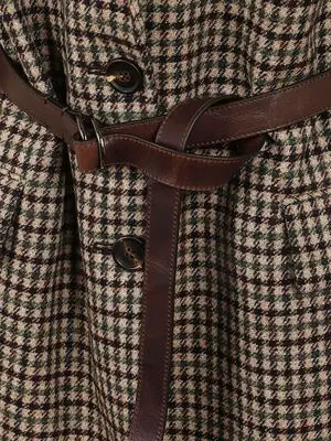 Brunello Cucinelli Single-breasted Houndstooth Wool-blend Blazer With Belt