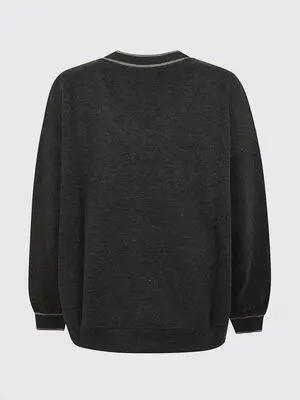 Brunello Cucinelli V-neck Cotton-blend Jumper With Monili Detail