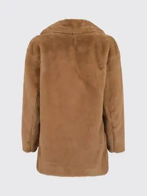 Herno Double-breasted Short Faux Fur Coat With Classic Collar - Brown