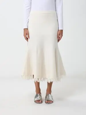 Bottega Veneta Flared Wool-knit Midi Skirt With Fringed Hem