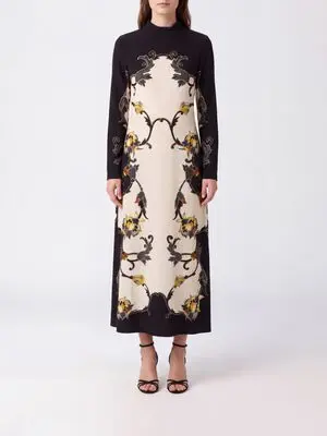 La DoubleJ Halle Long-sleeved Ethnic Print Midi Sheath Dress