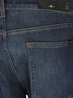 7 For All Mankind Mid-rise Slim-fit Skinny Jeans In Cotton Denim