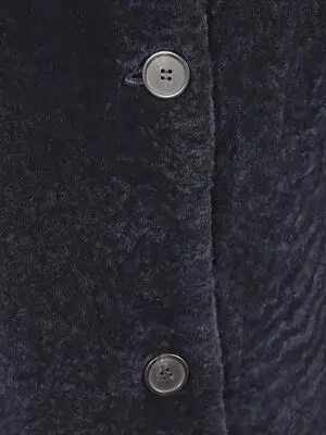 ARMA Cropped Shearling Shirt Jacket With Classic Collar And Button Closure