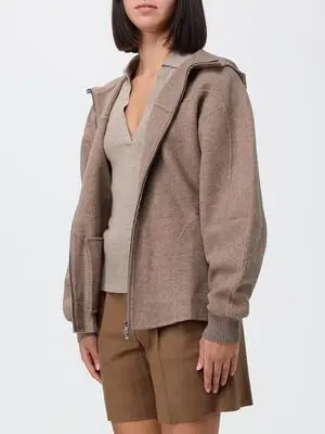 Max Mara Relaxed Fit Knit Hoodie In Wool And Cashmere With Zip Closure