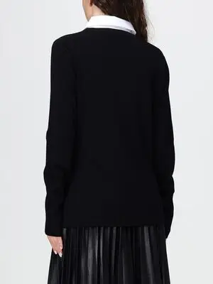 Karl Lagerfeld V-neck Viscose Blend Jumper With Long Sleeves And Applied Logo