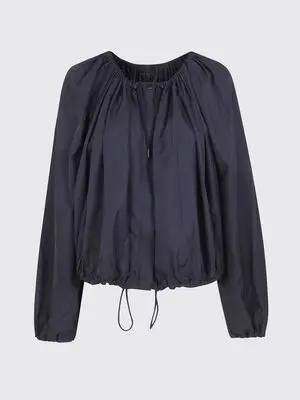 TOTEME Cropped Relaxed Fit Jacket In Recycled Polyester With Drawstring Hem - Black