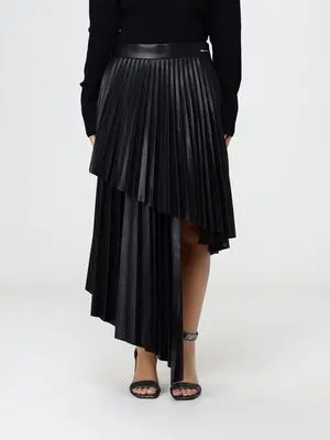 Karl Lagerfeld High-waisted Asymmetrical Pleated Midi Skirt In Faux Leather