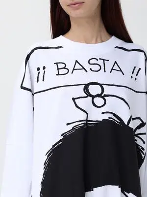 Moschino Slogan-print Cotton Mini T-shirt Dress With Contrast Logo