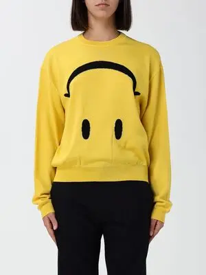 Moschino Graphic Print Crewneck Jumper In 100% Virgin Wool