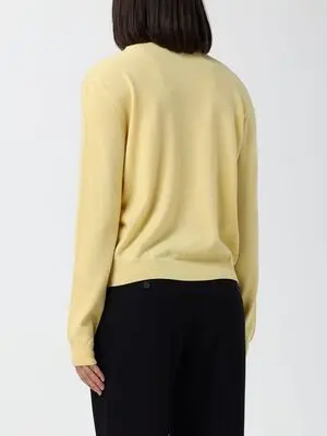 Moschino Teddy Bear Jacquard Logo Crewneck Jumper In 100% Merino Wool - Yellow