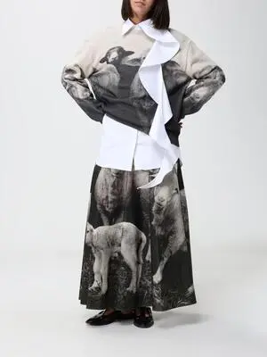Moschino Cotton Poplin Shirt With Rouche Appliqués