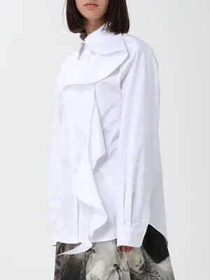 Moschino Cotton Poplin Shirt With Rouche Appliqués
