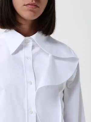 Moschino Cotton Poplin Shirt With Rouche Appliqués