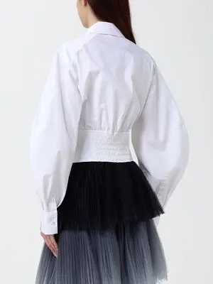 Karl Lagerfeld Slim Fit Bustier Shirt In Organic Cotton With Zip Closure
