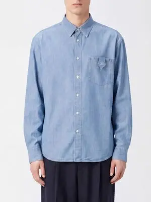 Celine Cotton Shirt With Embroidered Triomphe Logo On The Pocket