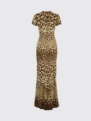 Dolce & Gabbana Animal-print Stretch-silk Sheath Mini Dress With Rhinestones
