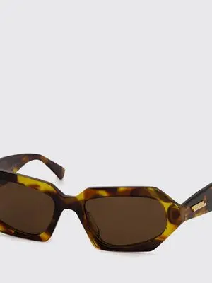 Bottega Veneta Rectangular Acetate Sunglasses With Tortoiseshell Frame