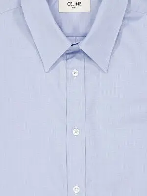 Celine Classic Cotton Poplin Shirt With French Collar And Curved Hem