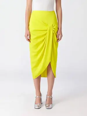 Stella McCartney Draped Jersey Midi Pencil Skirt With High Waist And Asymmetrical Hem - Yellow