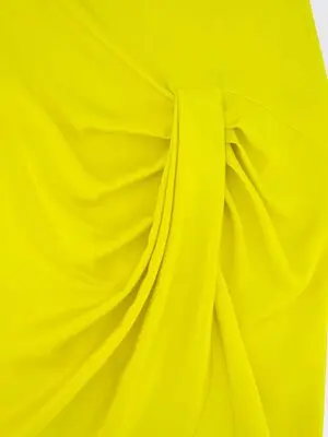 Stella McCartney Draped Jersey Midi Pencil Skirt With High Waist And Asymmetrical Hem - Yellow