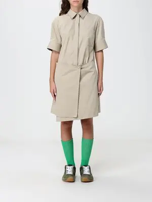 Loewe Cotton And Silk Blend Mini Wrap Chemisier Dress - Beige