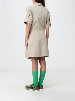 Loewe Cotton And Silk Blend Mini Wrap Chemisier Dress - Beige